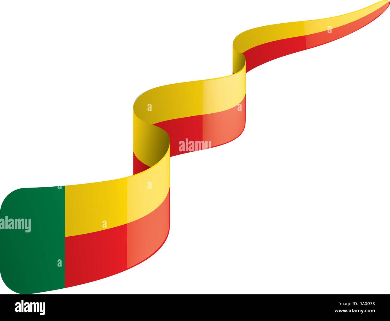 Benin flag, vector illustration on a white background Stock Vector ...