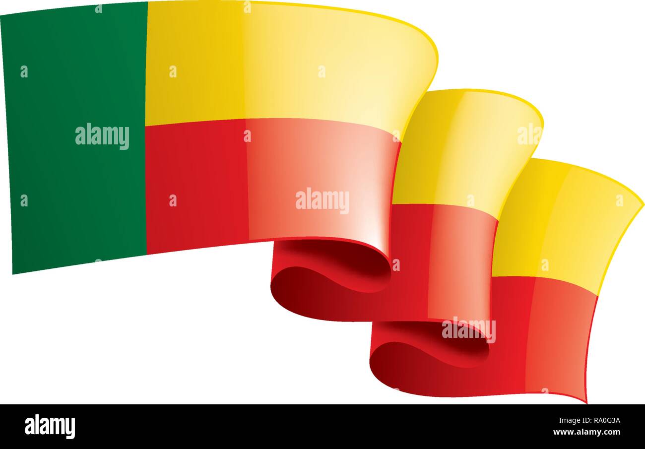 Benin flag, vector illustration on a white background Stock Vector ...