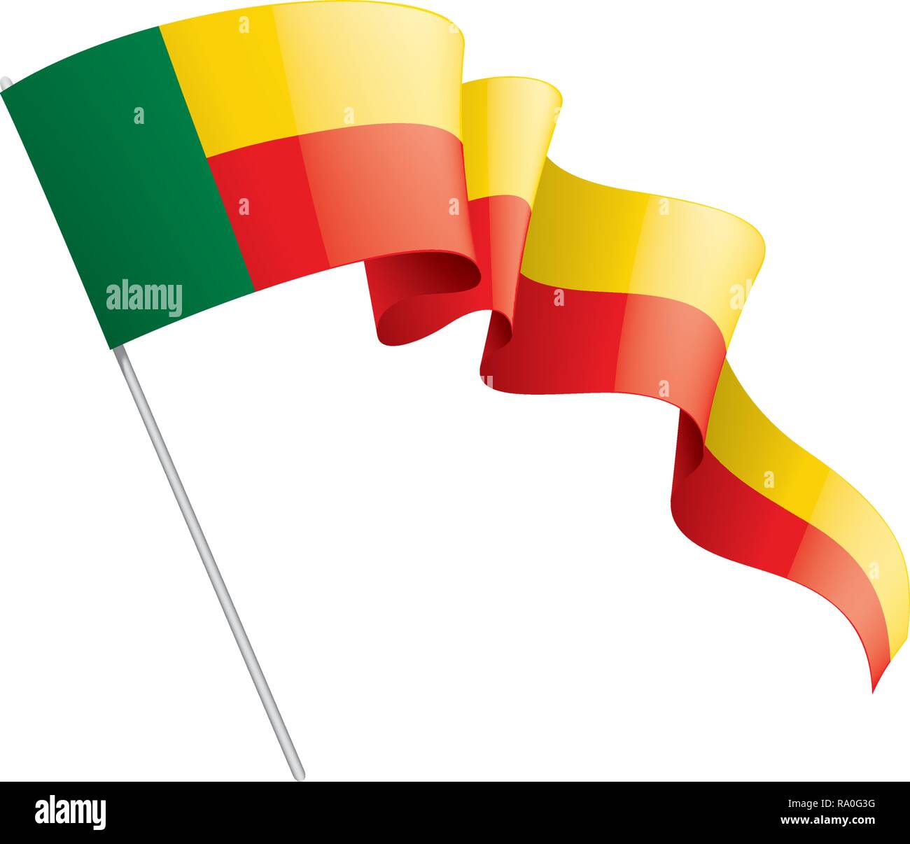 Benin flag, vector illustration on a white background Stock Vector ...