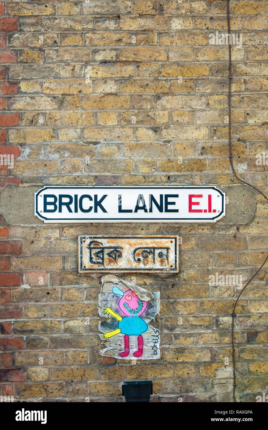 Brick Lane street sign Stock Photo - Alamy