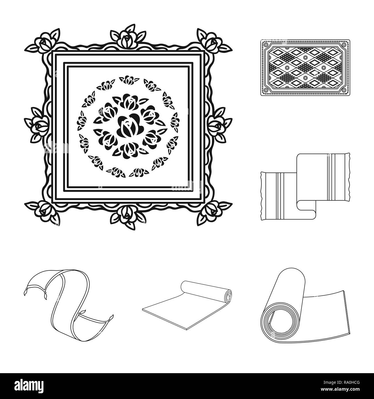 Border persian carpet Black and White Stock Photos & Images - Alamy