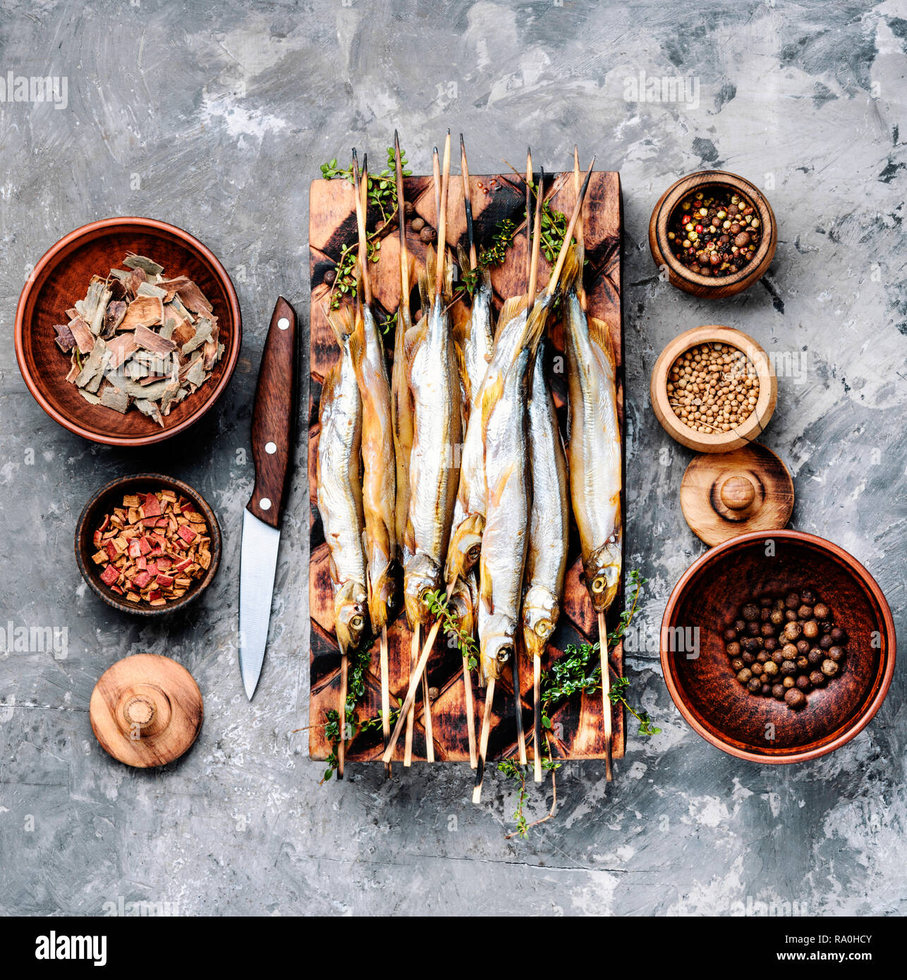 Fish smoked capelin sprat dish hi-res stock photography and images - Alamy