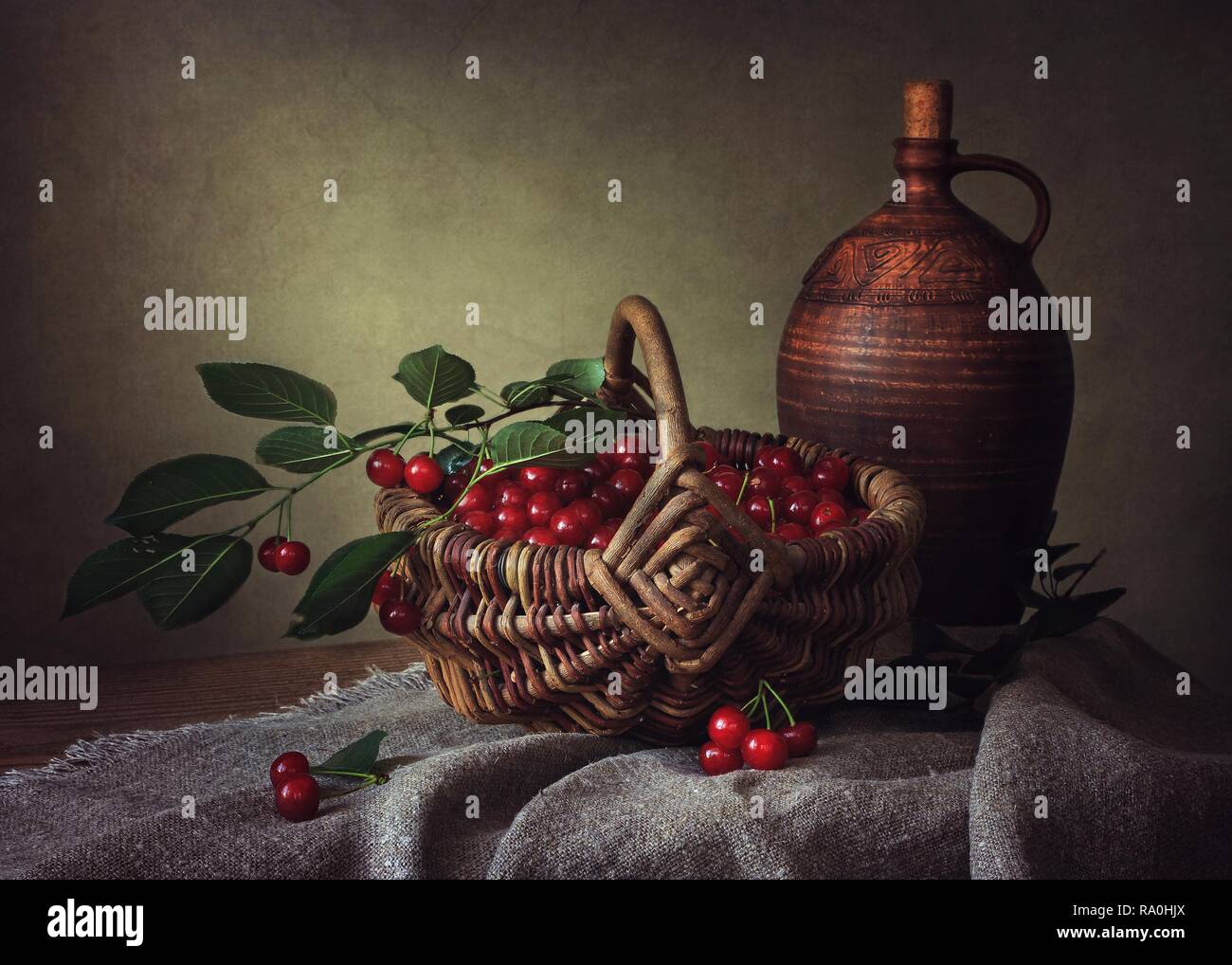 Still life with ripe cherry Stock Photo - Alamy