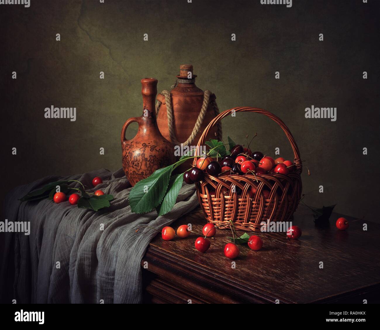 Still life with ripe cherry Stock Photo - Alamy