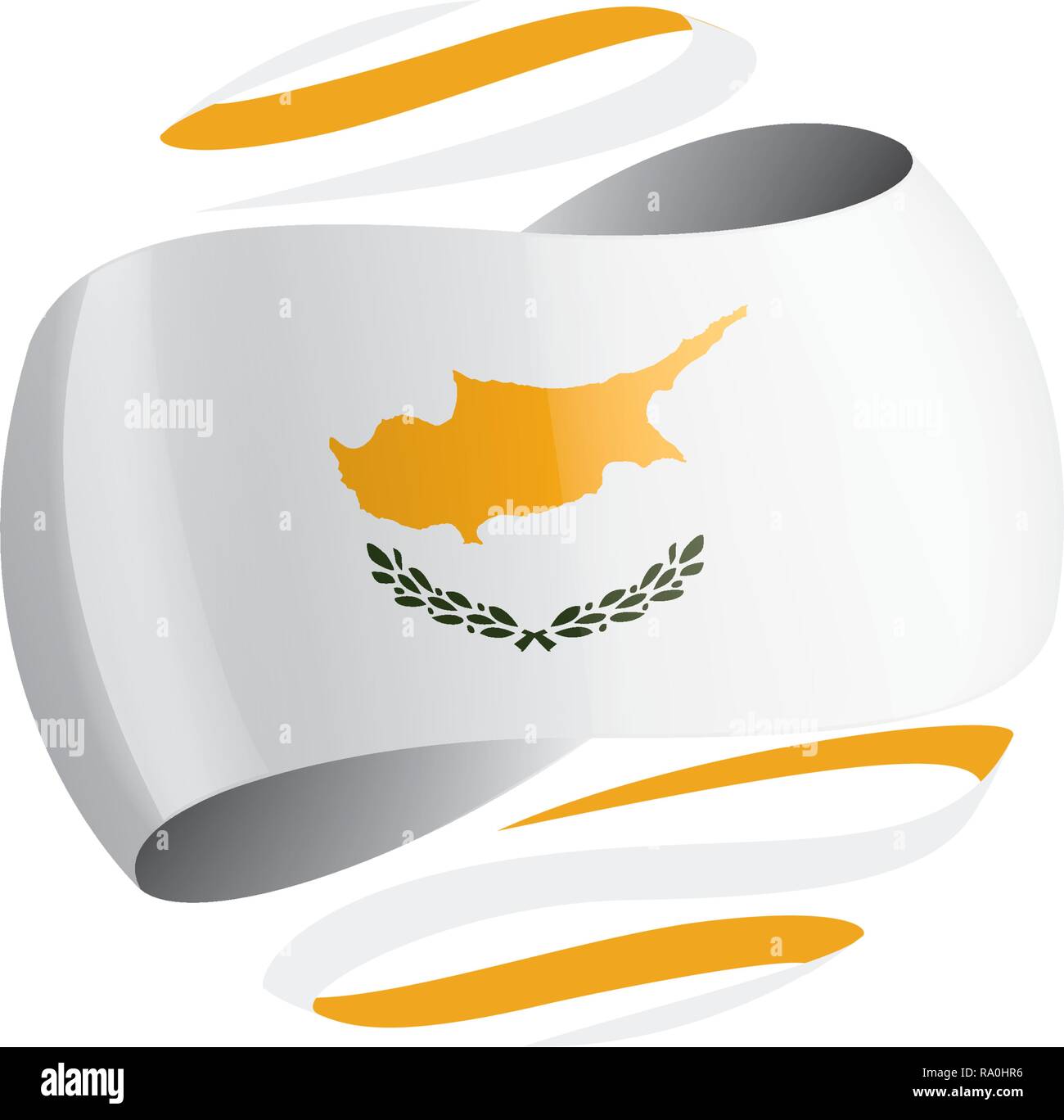 Cyprus flag, vector illustration on a white background Stock Vector ...