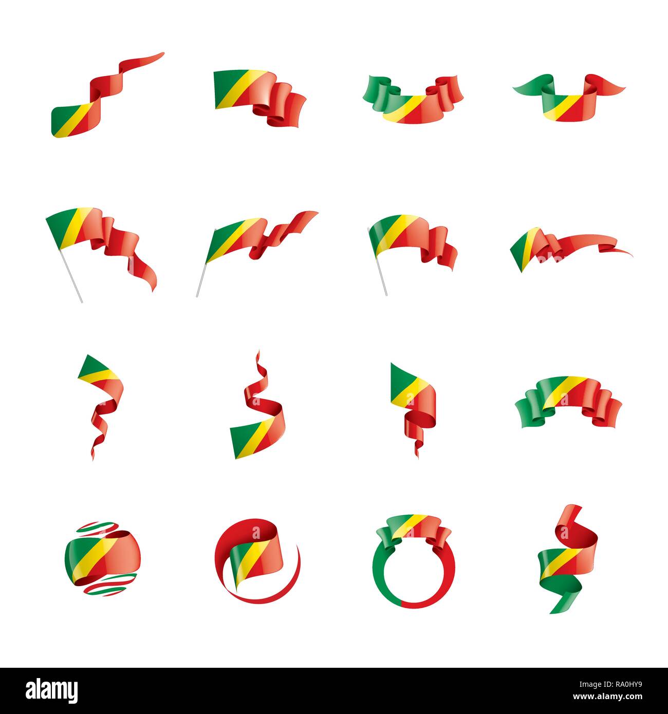 Congo flag, vector illustration on a white background Stock Vector ...