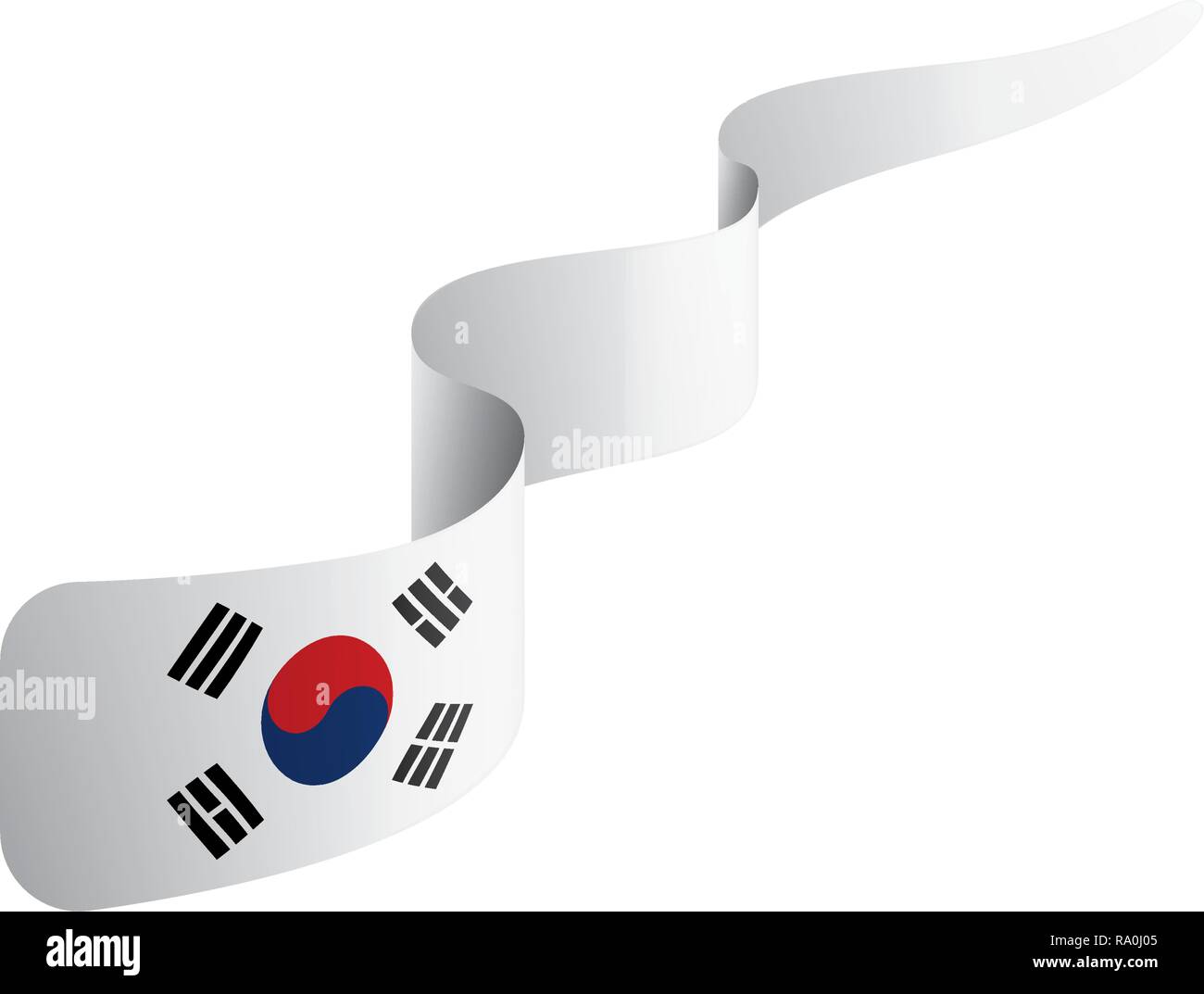 South Korean flag, vector illustration on a white background Stock ...