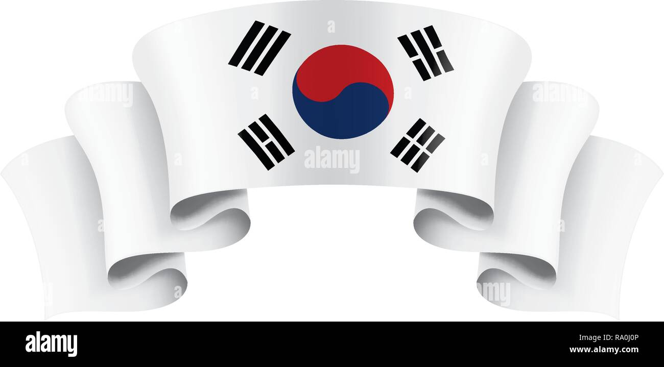 South Korean flag, vector illustration on a white background Stock ...