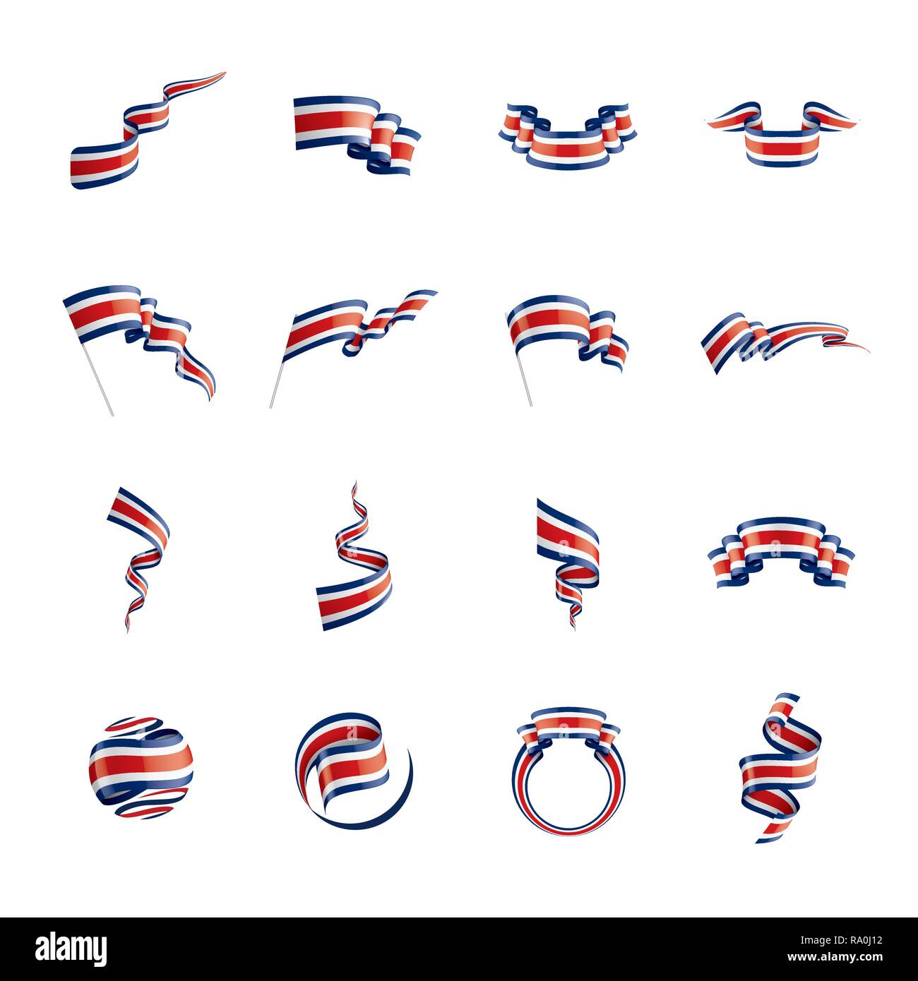 Costa Rica flag, vector illustration on a white background Stock Vector ...