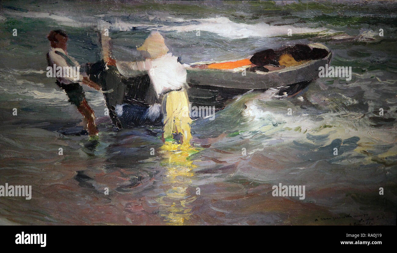 Marina.a painting by the artist Joaquin Sorolla Bastida (1863-1923 ...