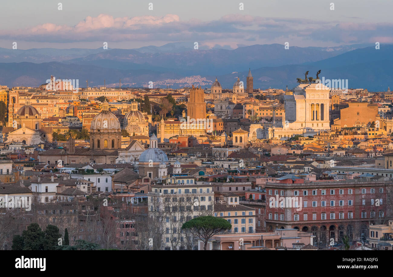 Panorama from the Gianicolo Terrace with the Altare della Patria, in ...