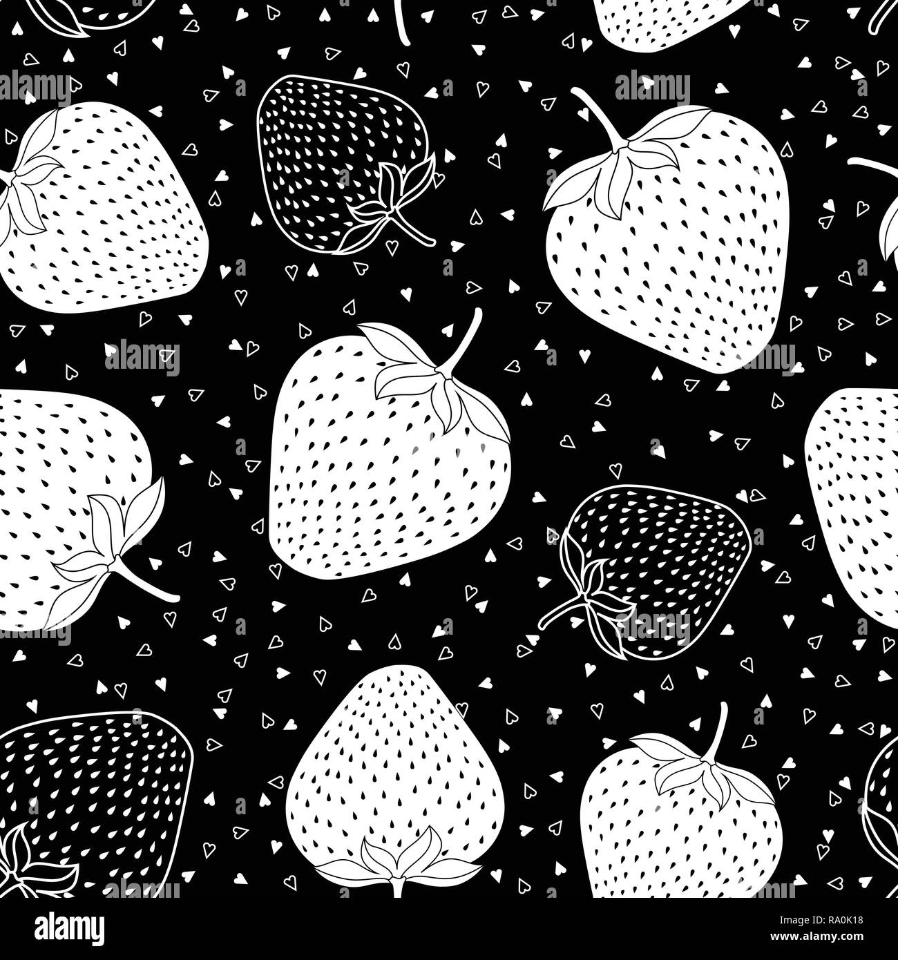 Black white drawing strawberry Black and White Stock Photos & Images ...