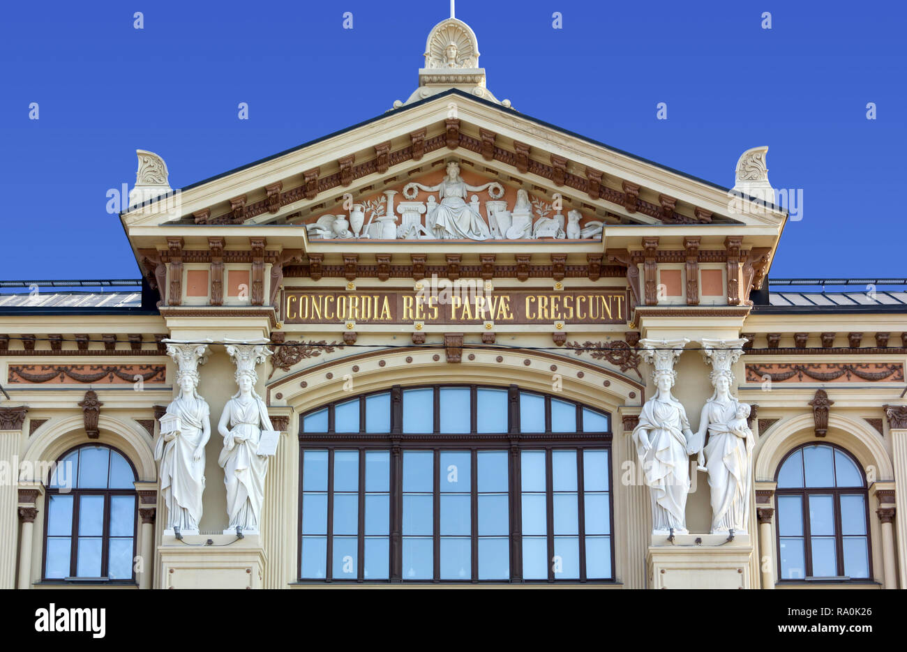 Close-Up on the facade of Ateneum Art Museum in Helsinki, Finland Stock ...