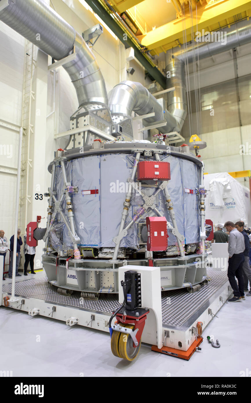 The European Service Module is unpacked inside the Neil Armstrong ...