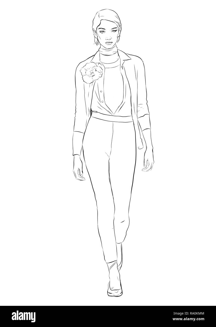 afro American model sketch Stock Photo - Alamy