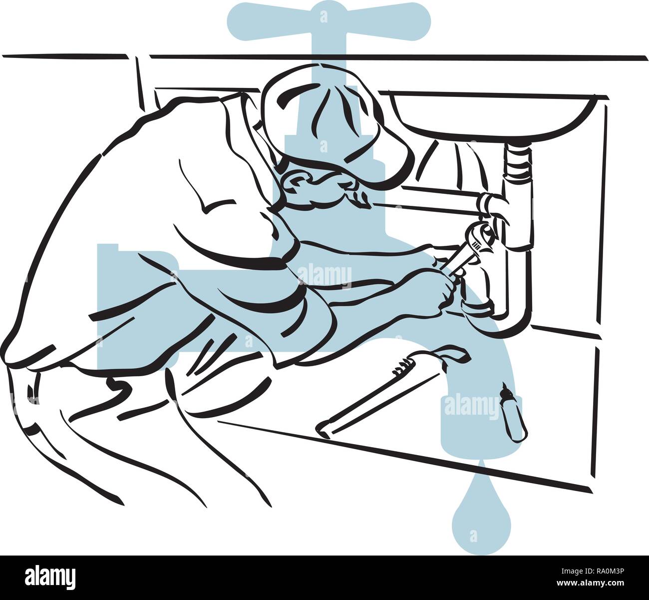 Illustration of a plumber to work Stock Vector Image & Art - Alamy