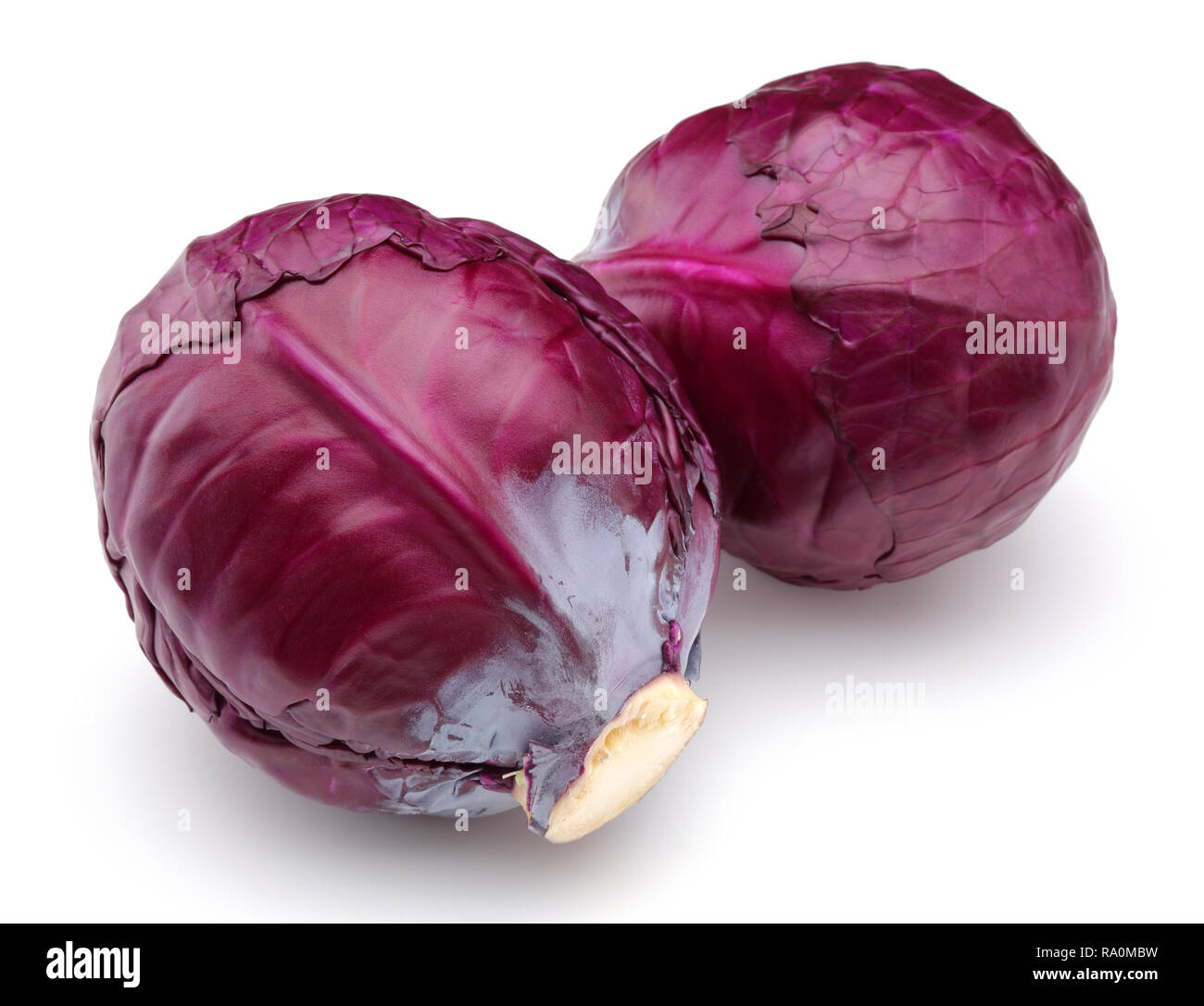 Fresh red cabbage isolated on white background Stock Photo - Alamy