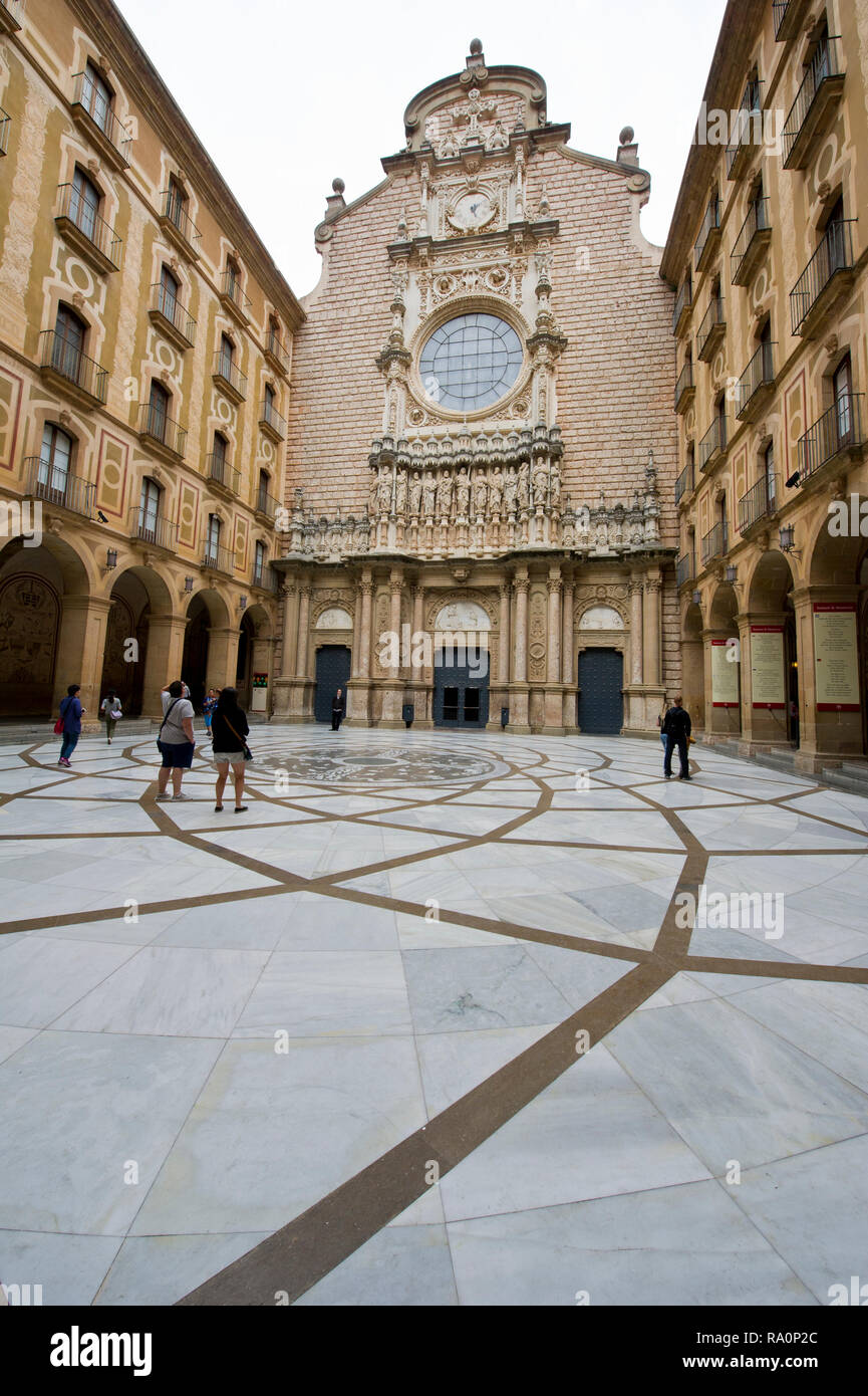 The exterior of the church at the Montserrat Monastery, Montserrat ...