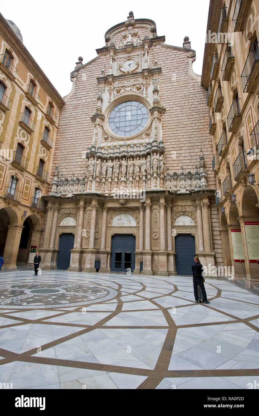 The exterior of the church at the Montserrat Monastery, Montserrat ...