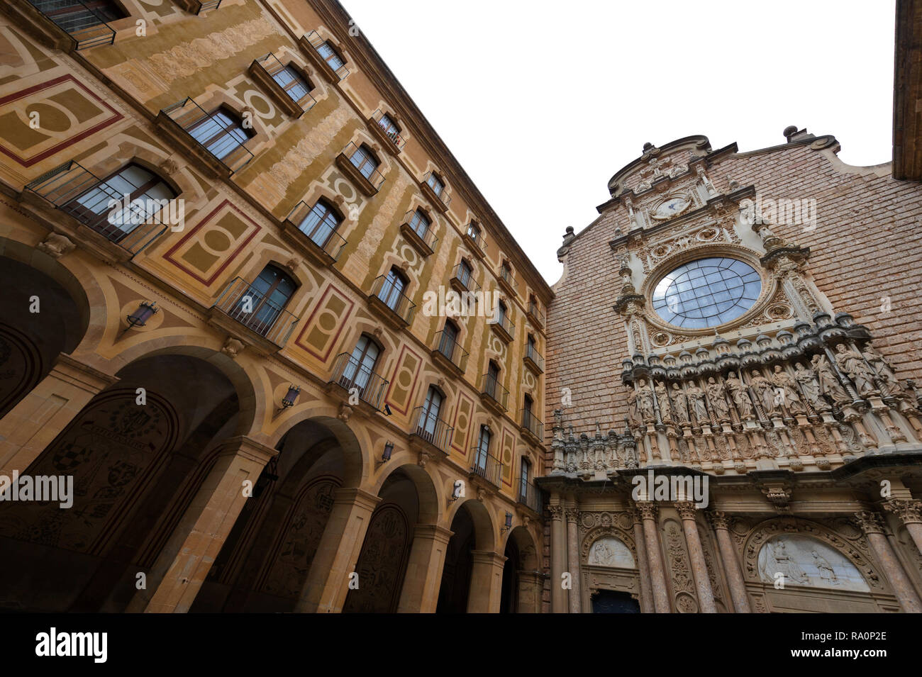 The exterior of the church at the Montserrat Monastery, Montserrat ...