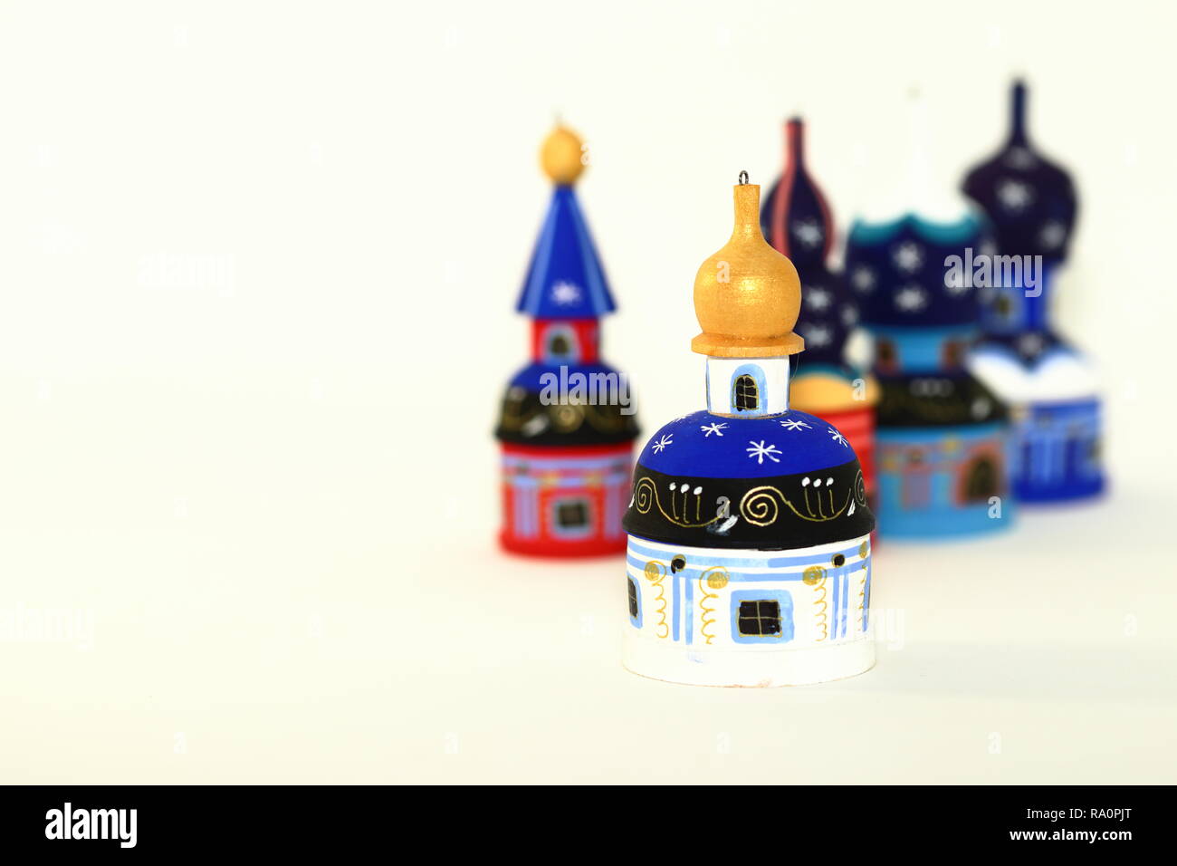 Set of wood painted cupola tower toy, orthodox towers toy, mausoleum ...