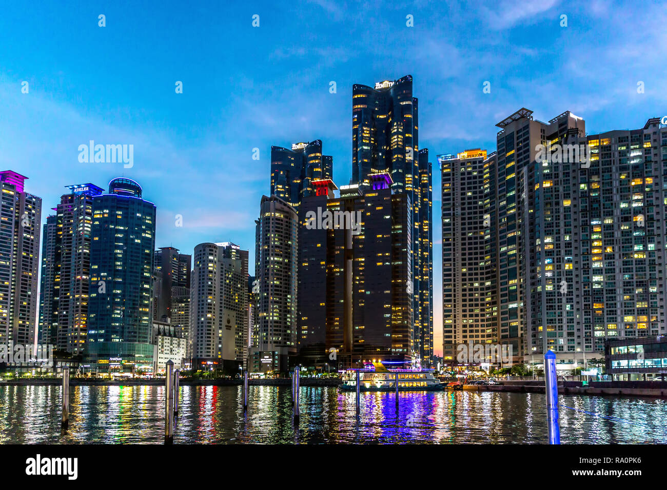 Busan, South Korea - Oct 3rd 2018 - The skyline of Busan in South Korea ...