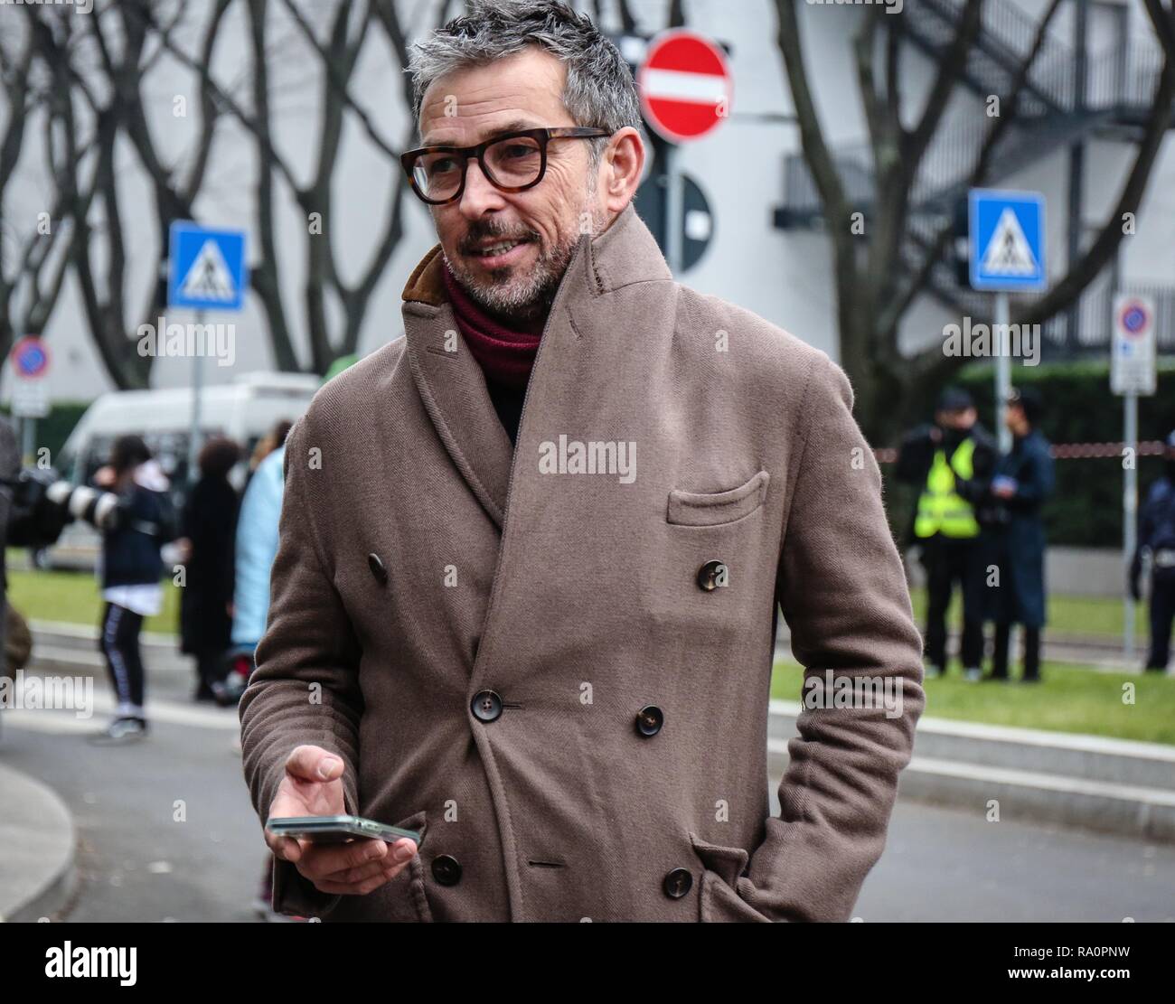 MILAN, Italy- January 15 2018: Nick Sullivan on the street during the ...