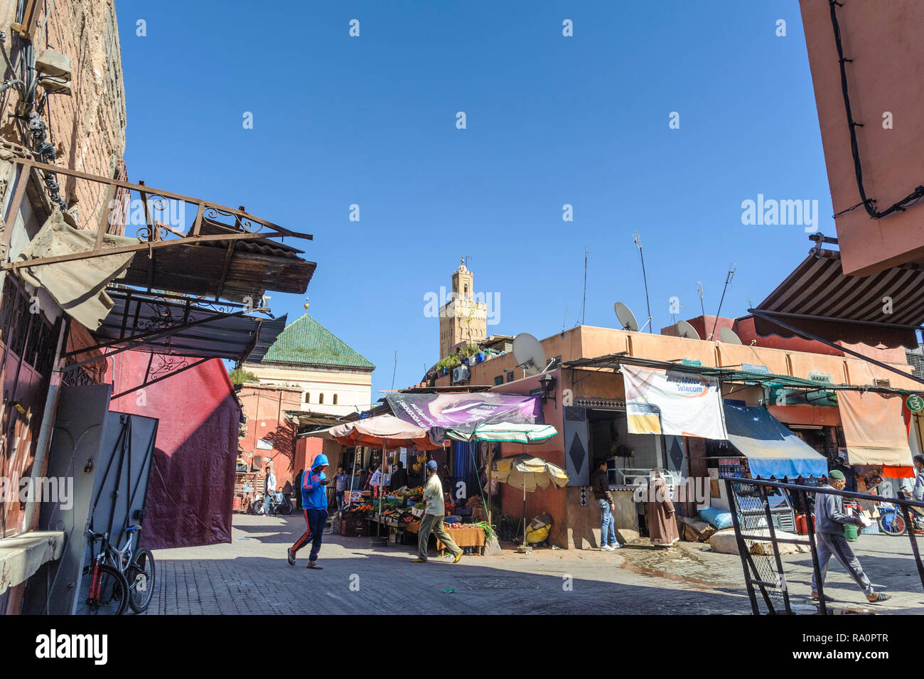 05-03-15, Marrakech, Morocco. The market square at the end of Diour ...