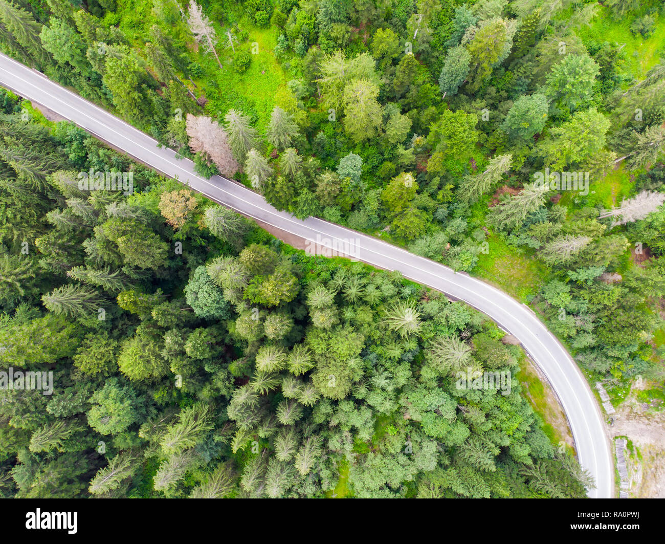 Aerial view of highway forrest hi-res stock photography and images - Alamy
