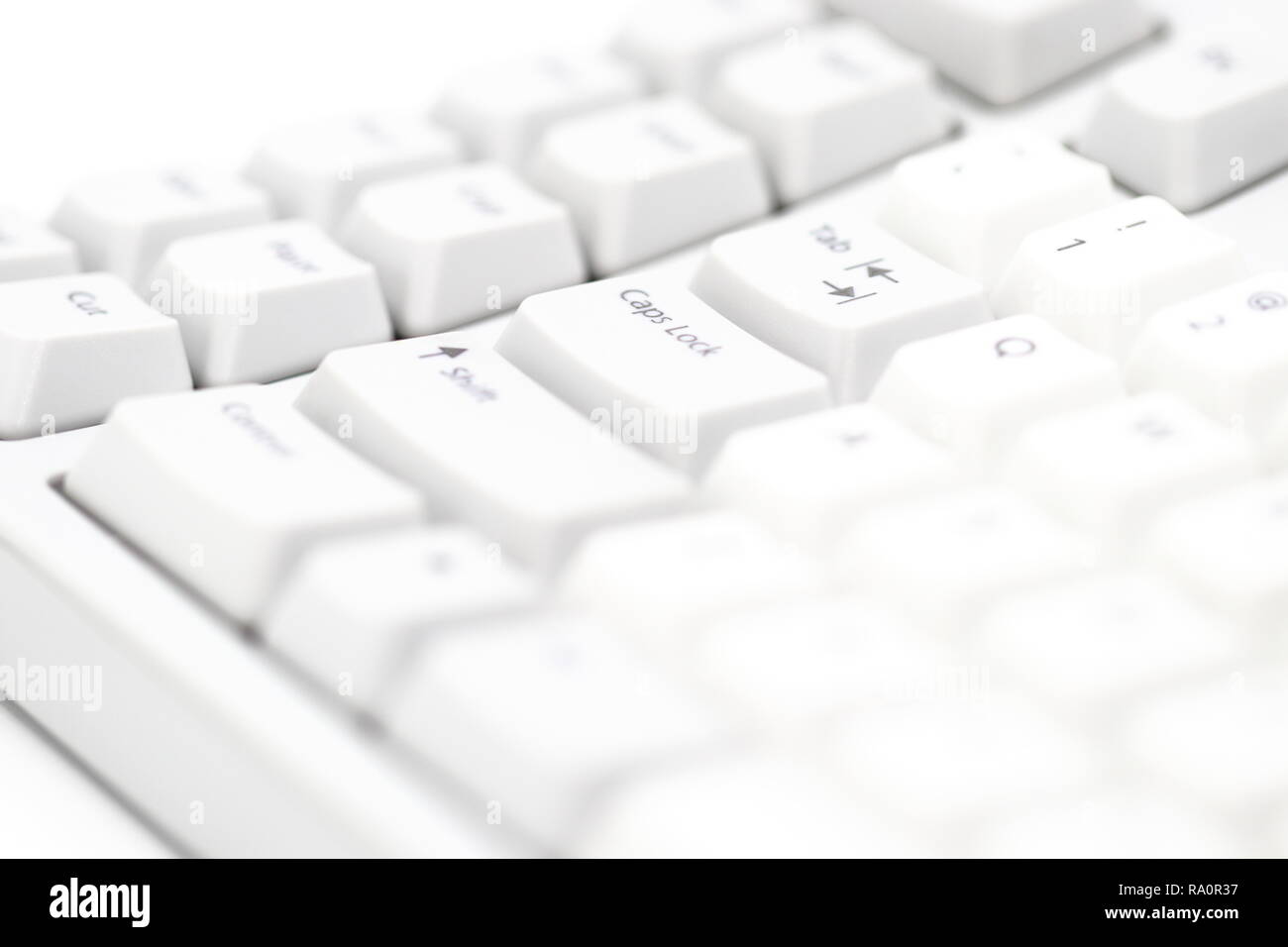 Modern computer keyboard. some part of white computer keyboard, Focus ...