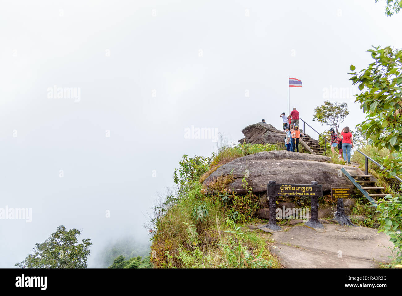 PHITSANULOK, THAILAND-OCT 23, 2018: Tourist groups on the top of the ...