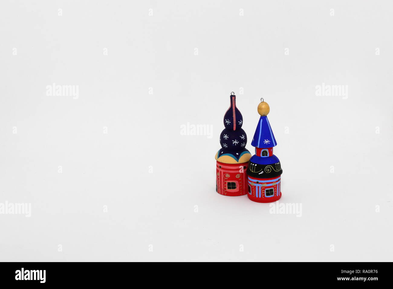 Set of wood painted cupola tower toy, orthodox towers toy, mausoleum ...