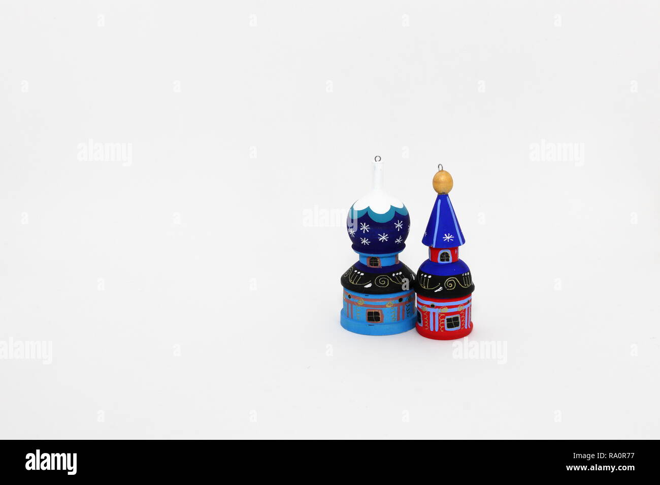 Set of wood painted cupola tower toy, orthodox towers toy, mausoleum ...