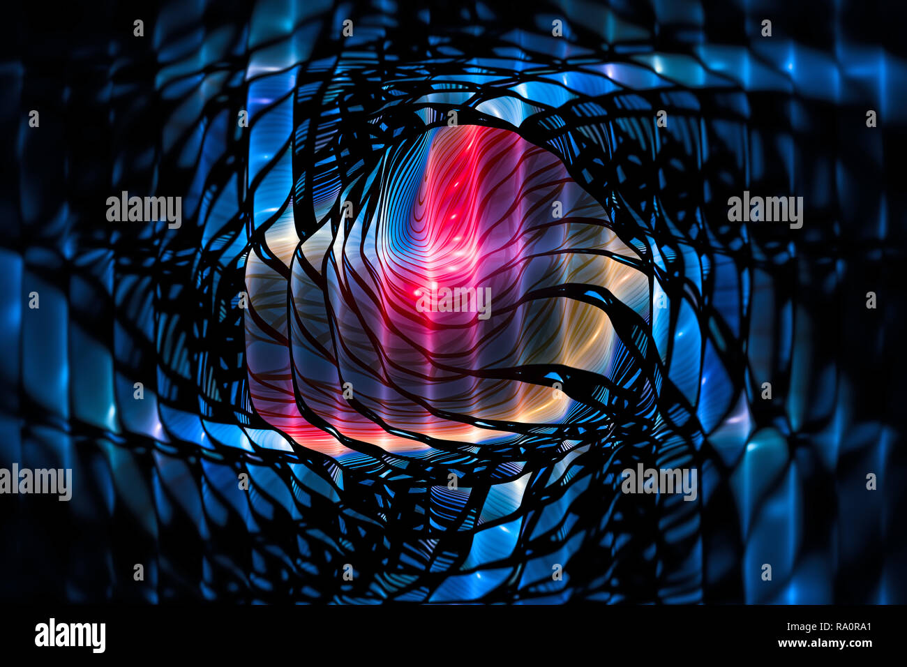 Colorful glowing stained glass, computer generated abstract background ...