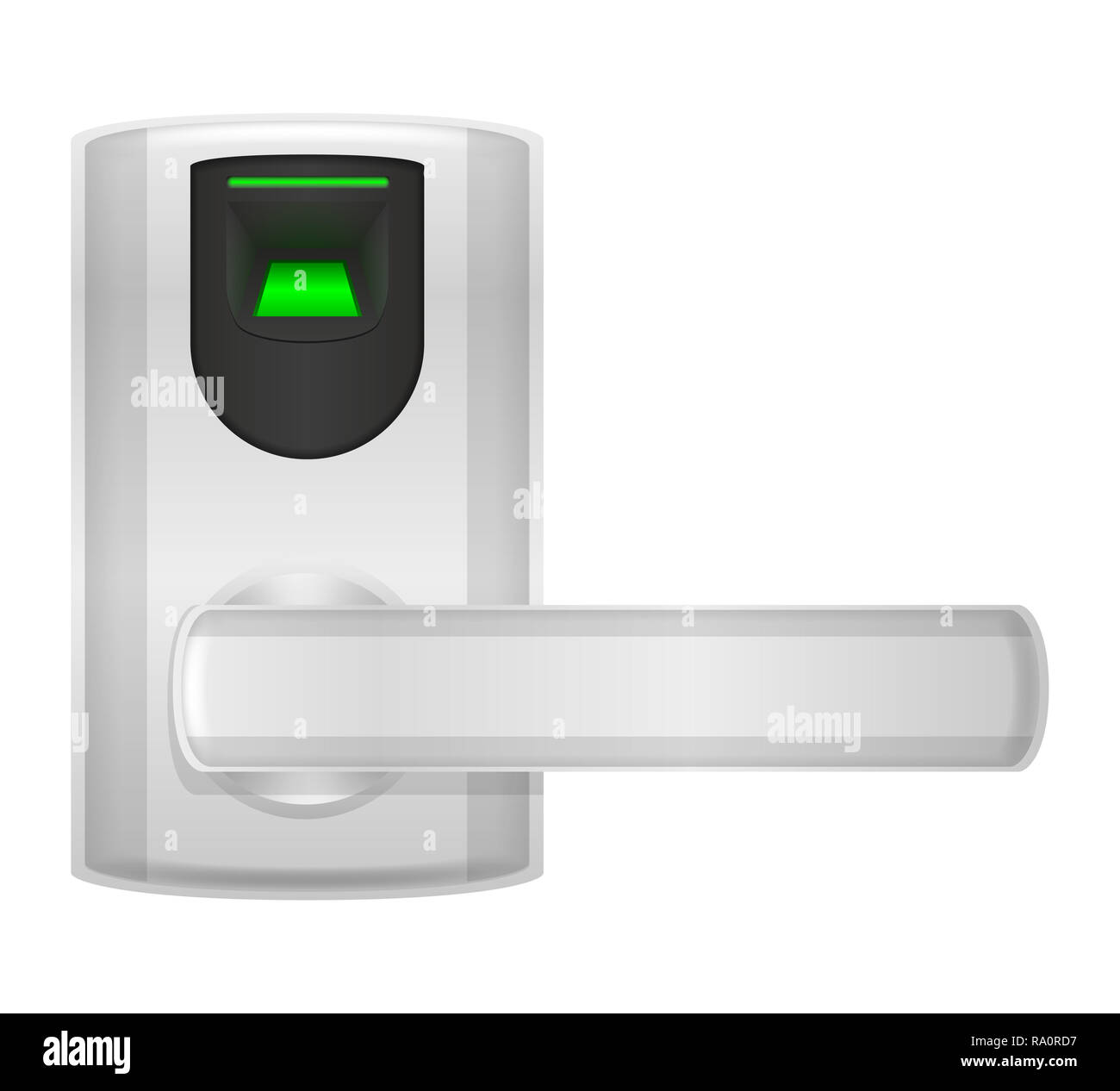 electronic lock with handle knob and electric drive vector illustration ...