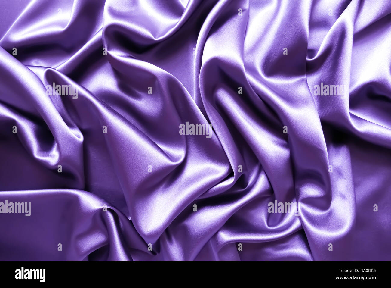 Smooth elegant wavy purple / violet satin silk luxury cloth fabric ...