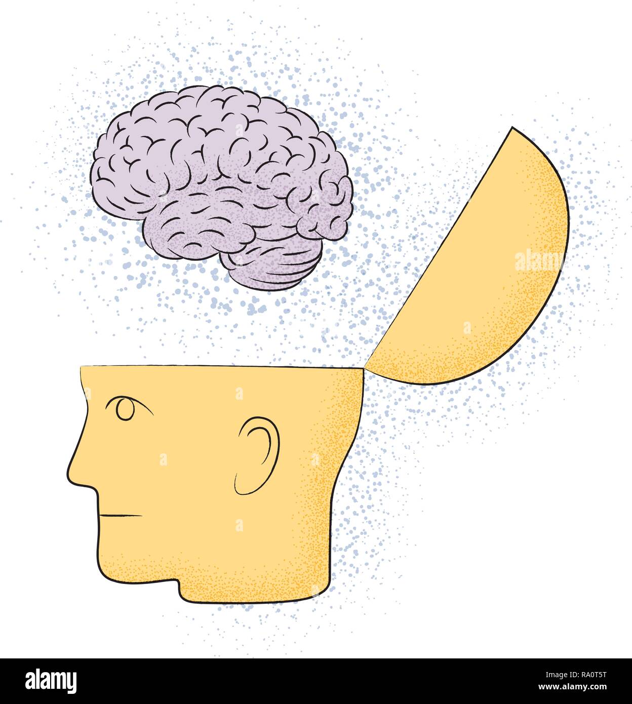 Symbolic drawing of the head with the brain Stock Vector Image & Art ...