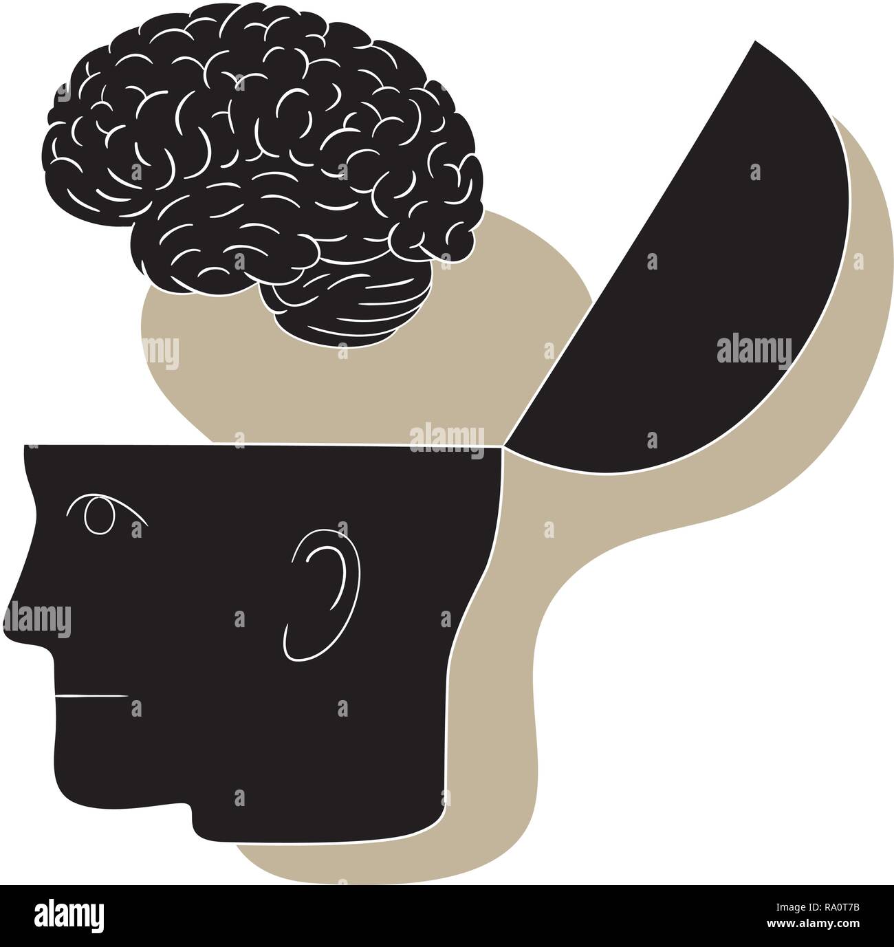 Symbolic drawing of the head with the brain Stock Vector Image & Art ...