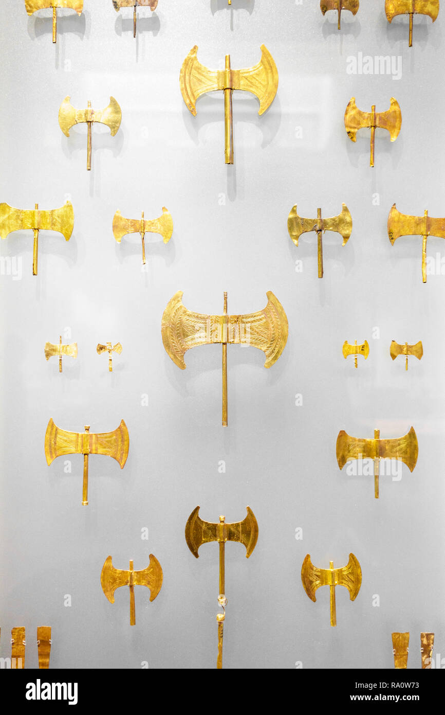 Viking axes displayed on the wall Crete Greece Europe Stock Photo - Alamy