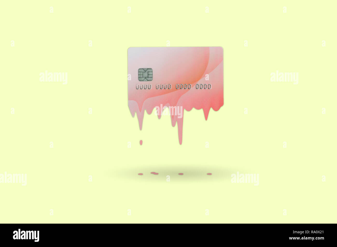 Card expires soon concept shows liquid credit card that is dissolving ...