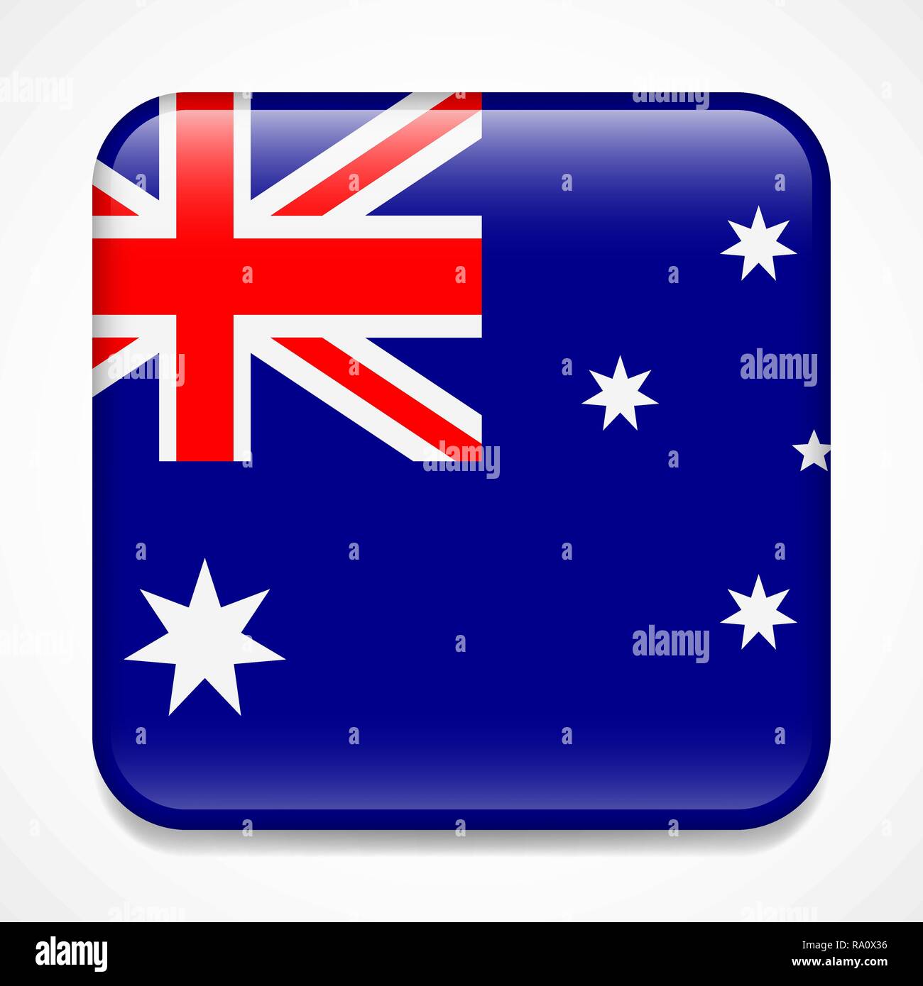 Flag of Australia. Square glossy badge Stock Vector Image & Art - Alamy
