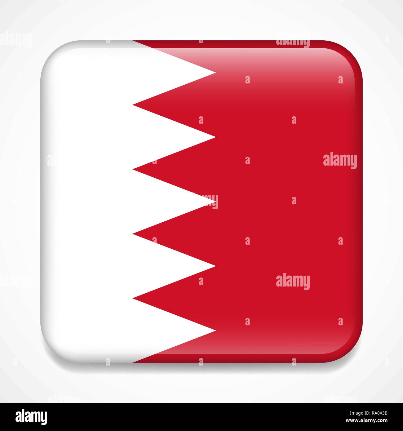 Flag of Bahrain. Square glossy badge Stock Vector Image & Art - Alamy