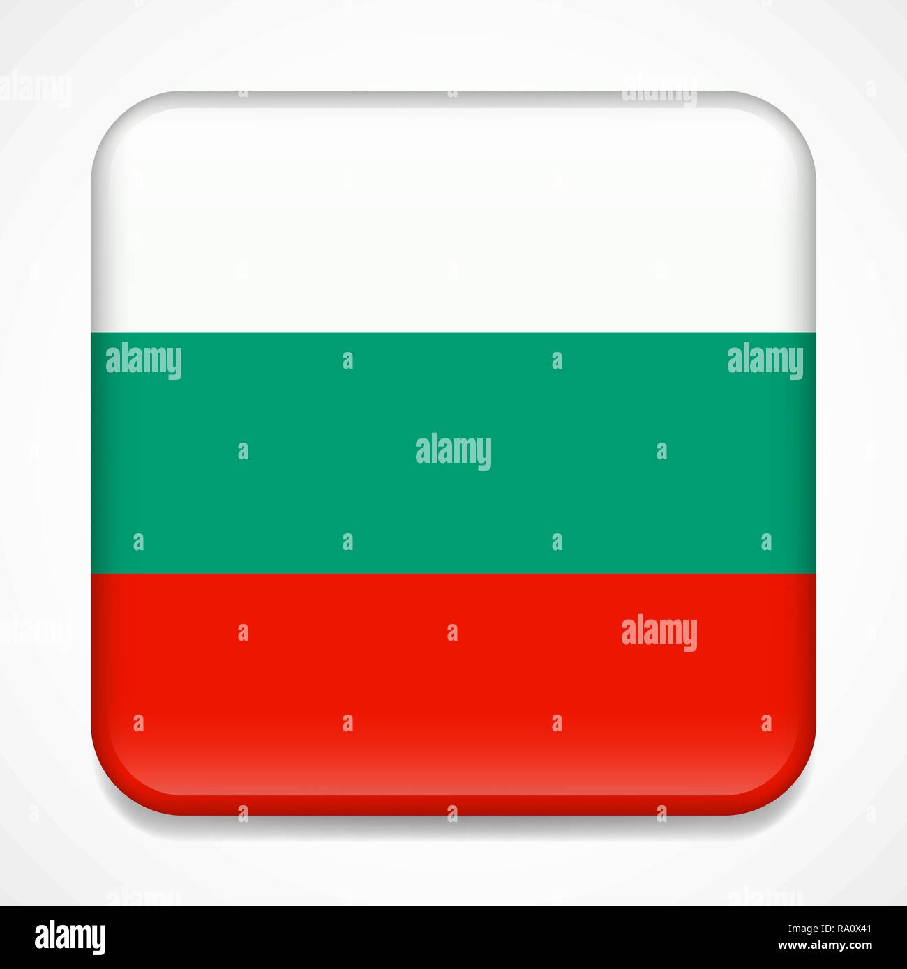 Flag of Bulgaria. Square glossy badge Stock Vector Image & Art - Alamy