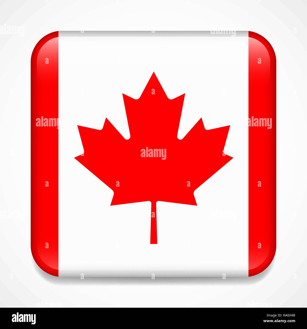 Flag of Canada. Square glossy badge Stock Vector Image & Art - Alamy