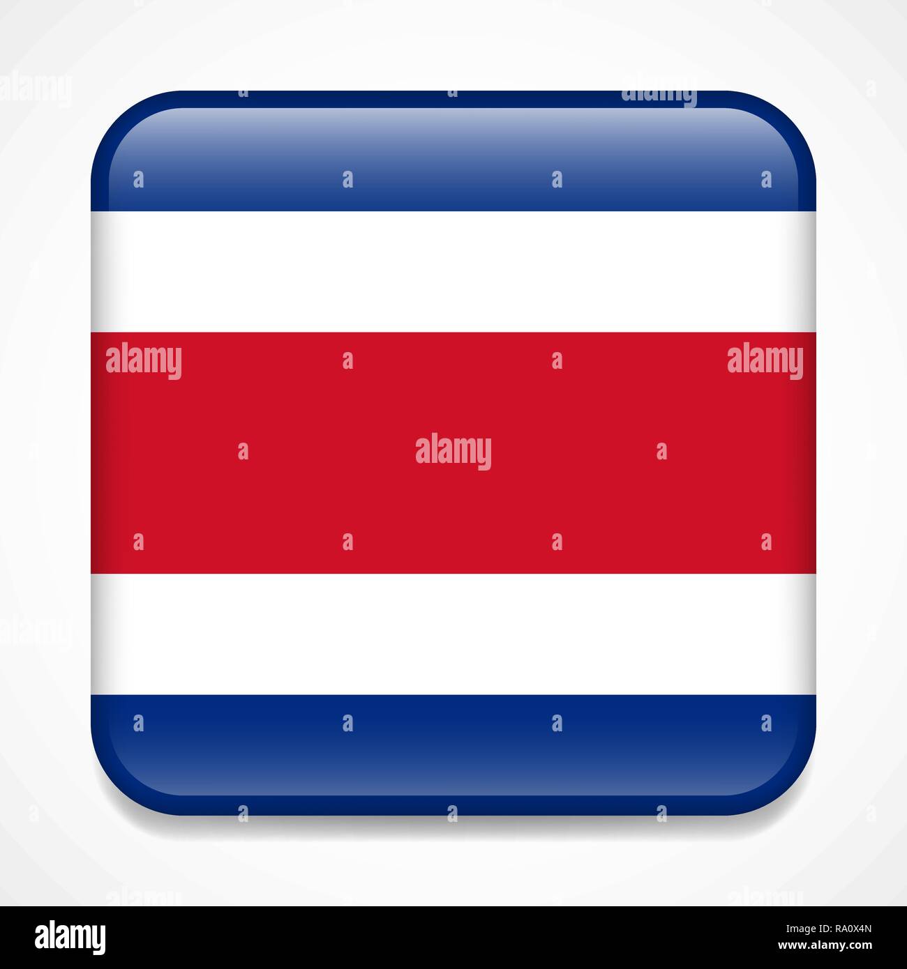 Flag of Costa Rica. Square glossy badge Stock Vector Image & Art - Alamy