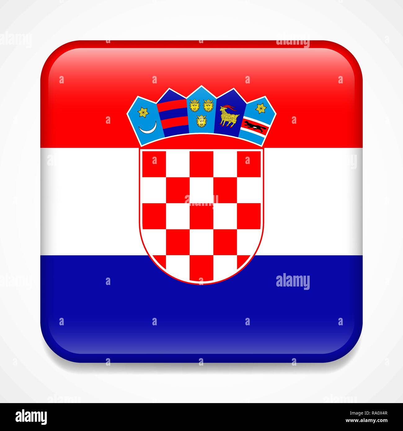 Flag of Croatia. Square glossy badge Stock Vector Image & Art - Alamy