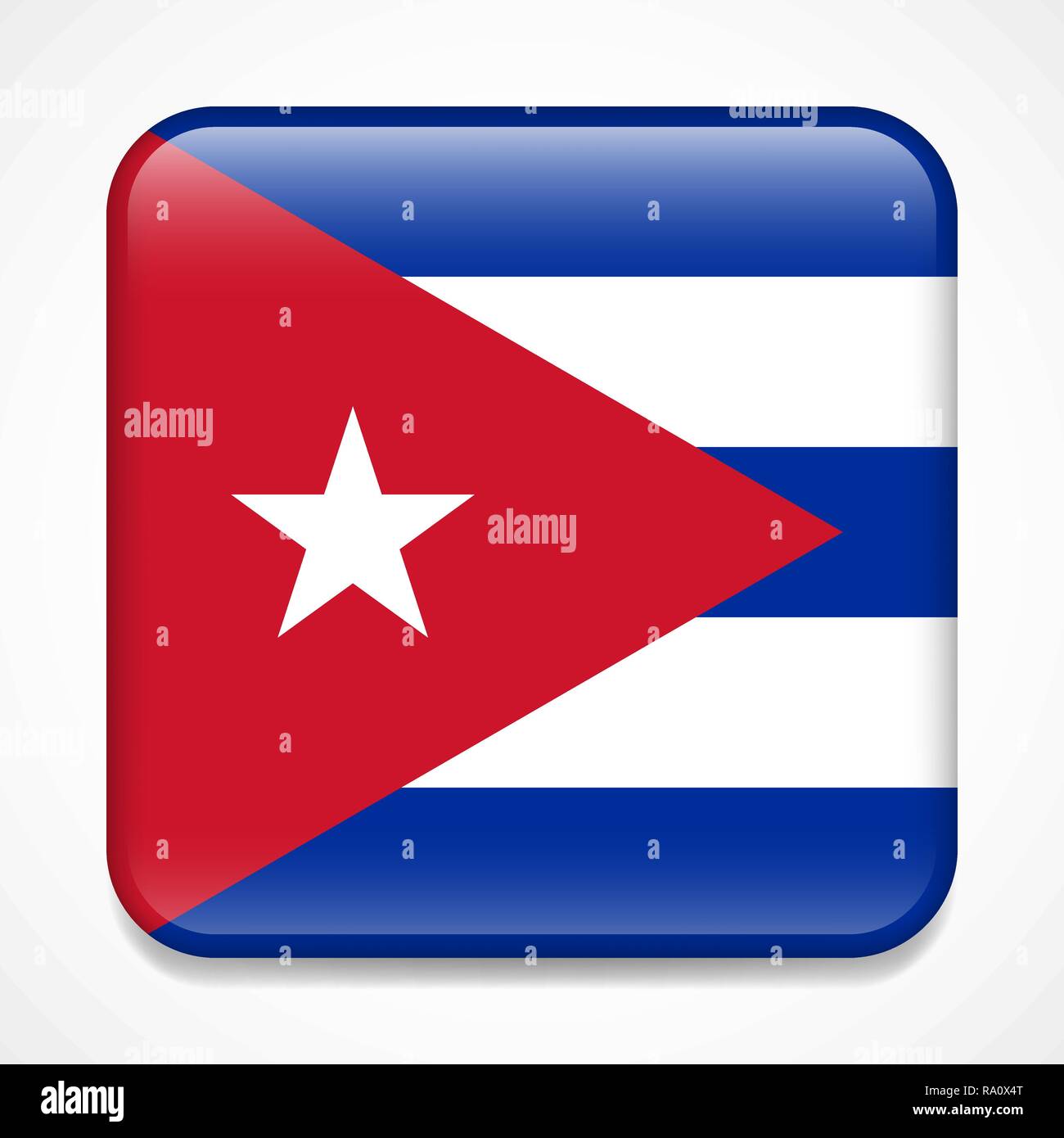 Flag of Cuba. Square glossy badge Stock Vector Image & Art - Alamy