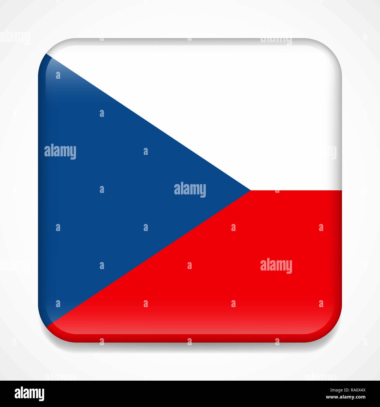 Flag of Czech Republic. Square glossy badge Stock Vector Image & Art ...