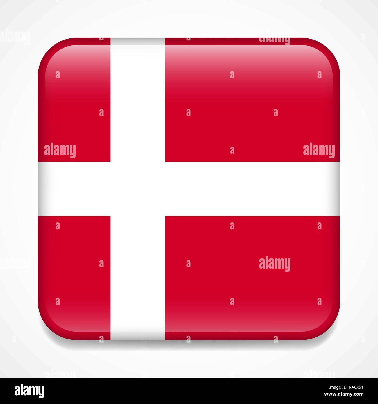 Flag of Denmark. Square glossy badge Stock Vector Image & Art - Alamy