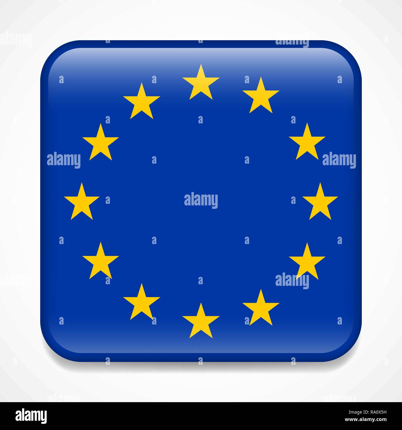 Flag of European Union. Square glossy badge Stock Vector Image & Art ...